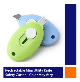 VKM Rectractable Mini Utility Knife Safety Cutter - Color May Vary ...