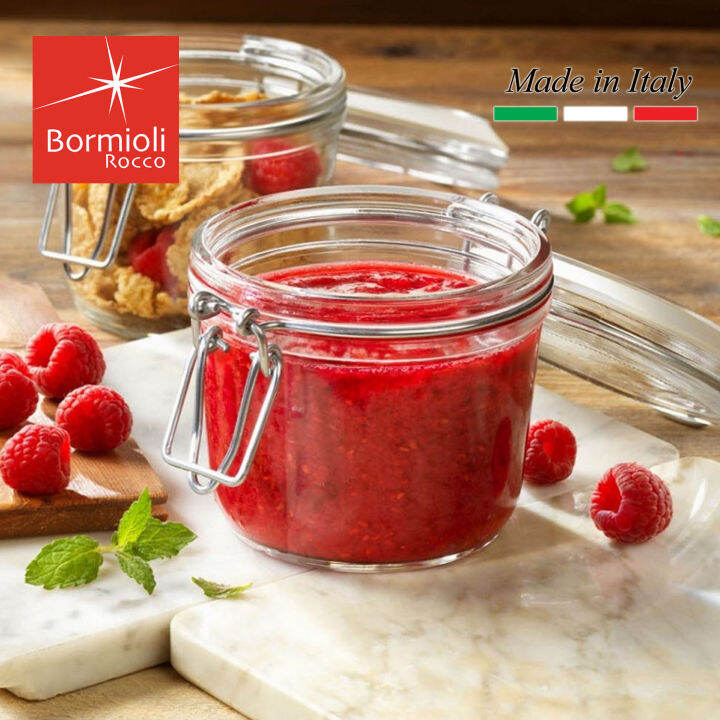 Bormioli Rocco 350ml Fido Clear Glass Storage Jar with Lid Set YFID277 ...