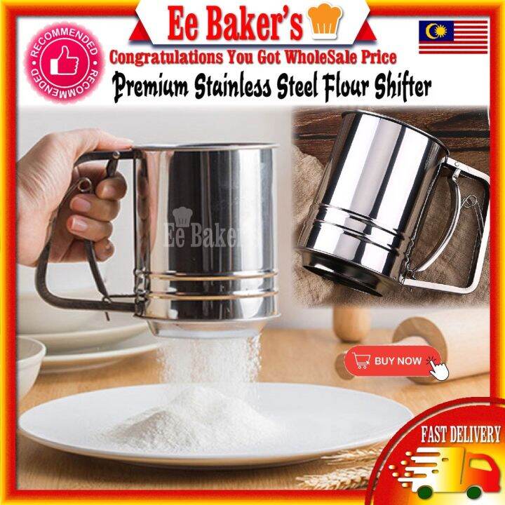 Stainless Steel Flour Sifter Hand Held Flour Sieve Baking Flour Sifter ...