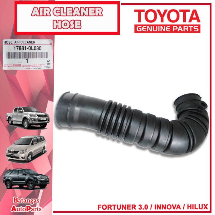 GENUINE AIR CLEANER HOSE TOYOTA INNOVA / FORTUNER 3.0 / HILUX 17881 ...
