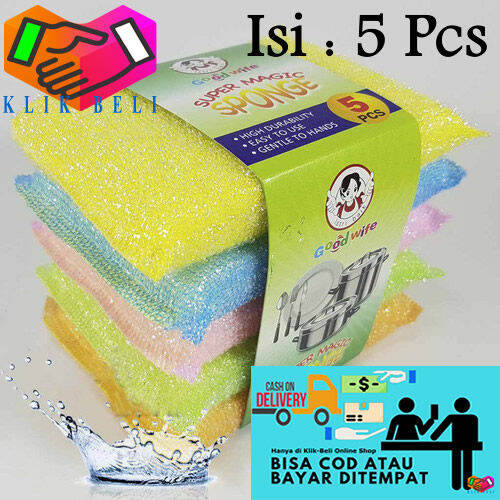 Klik-Beli (1 Pack Isi 5 Pcs) Magic Super Sponge Spons Cuci Piring Ajaib ...
