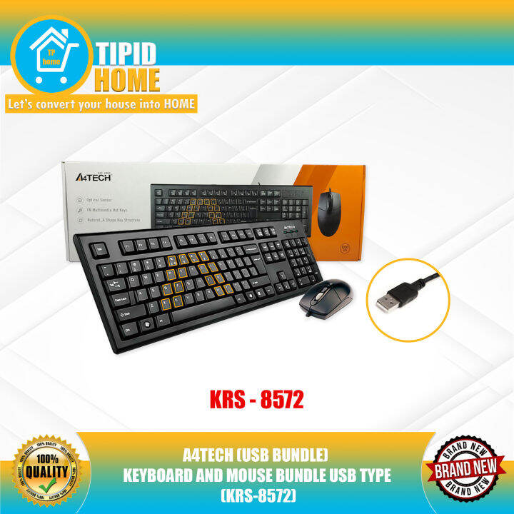 A4TECH (USB BUNDLE) KEYBOARD AND MOUSE BUNDLE USB TYPE (KRS-8572 ...
