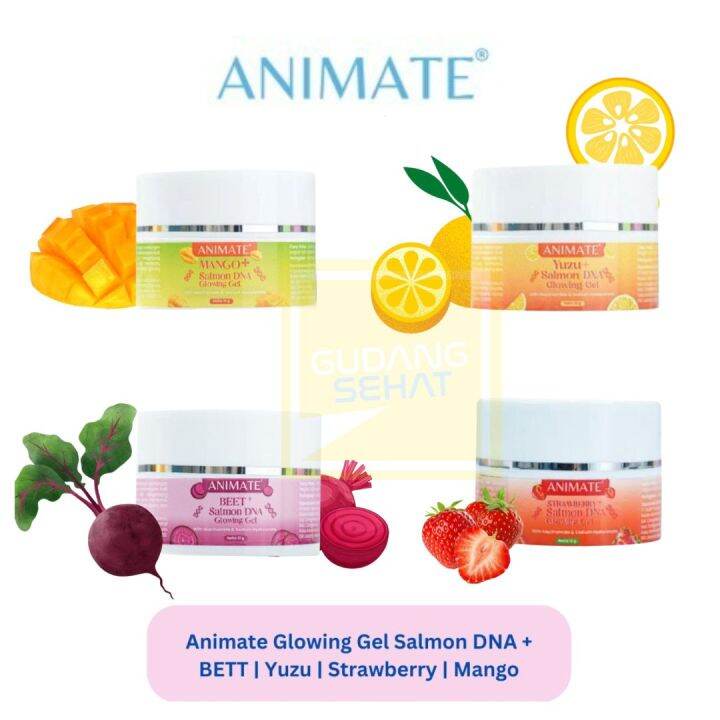 Moisturizer Gel DNA Salmon Animate Glow Gel Series Moist Beet Yuzu ...