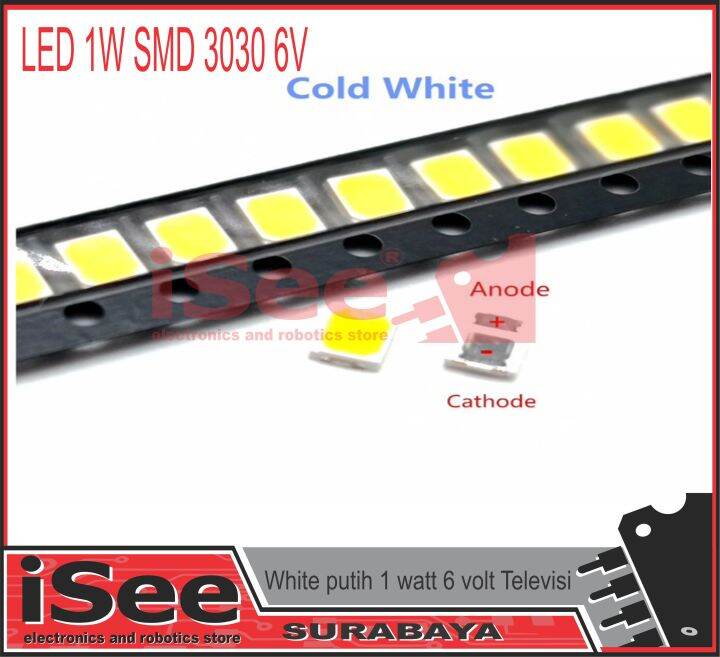10pcs LED 1W SMD 3030 6V TV Backlight White putih 1 watt 6 volt Televisi | Lazada Indonesia