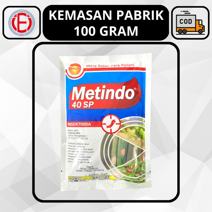 Insektisida METINDO 40 SP Kemasan Pabrik 100 gram Bahan Aktif Metomil ...
