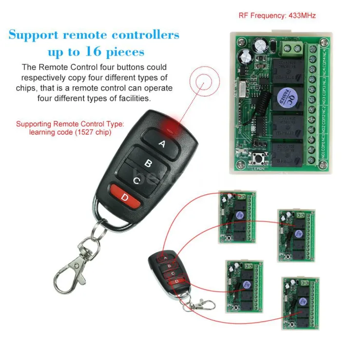 ♪Better DC 12V 4CH Channel 433Mhz Wireless RF Switch Long Range ... ♪Better DC 12V 4CH Channel 433Mhz Wireless RF Switch Long Range ...