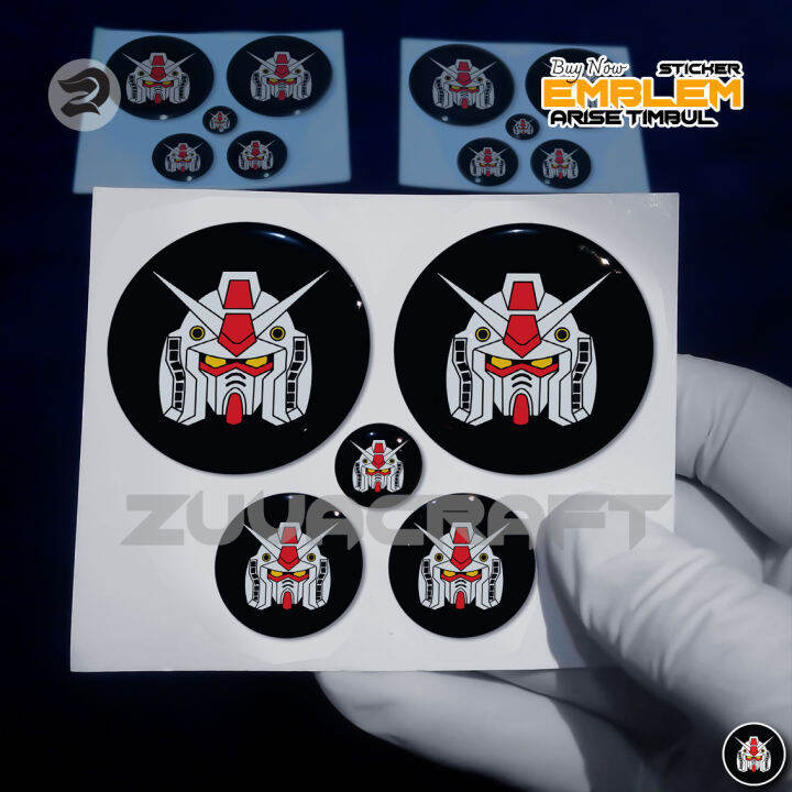 STIKER MOTOR TIMBUL EMBLEM LOGO GUNDAM HEAD YAMAHA AEROX NMAX LEXI ...