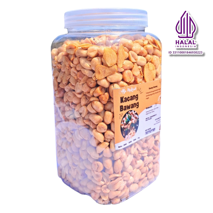 Kacang Bawang Goreng Gurih Asin 1kg Toples Murah | Lazada Indonesia