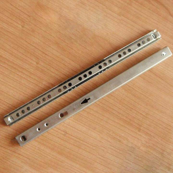 1pair Drawer Steel Ball Rail Slide Drawer Slide Ball Guide Two Sections
