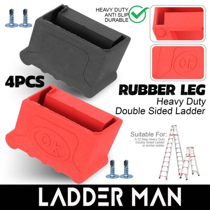 4pcs Replacement Rubber Leg Cover For Ladderman Heavy Duty Aluminium ...