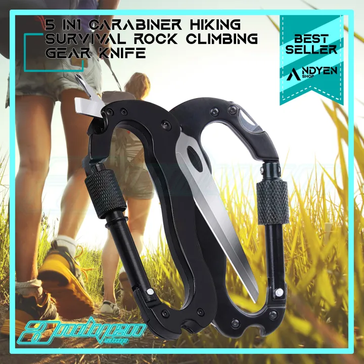Original 5 in 1 Multi Function Hiking Survival Rock Climbing Gear Knife ...