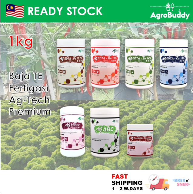 AgroBuddy 1kg Ag-Tech EDTA Chelated Fe Mn Zn Cu ABC Hibor Molybate ...