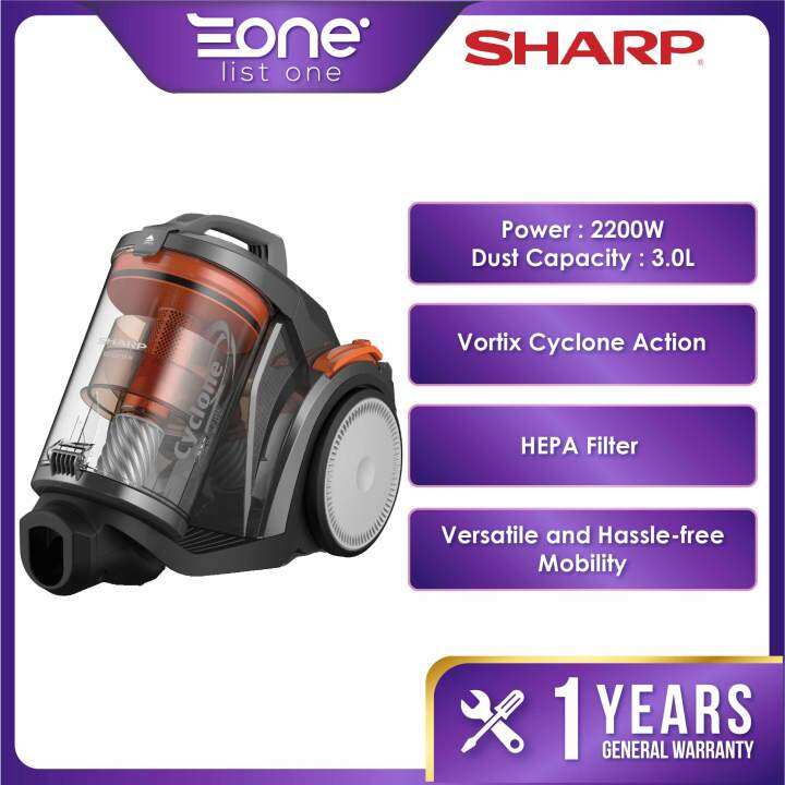 Sharp 2200W 3L Bagless Vacuum Cleaner ECC2219N With HEPA Filter | Lazada