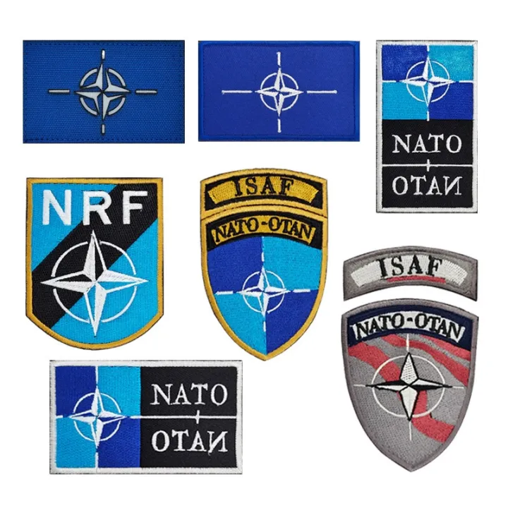 NATO Flag Embroidery Patches Clothes Badge Armband Backpack Sticker ...