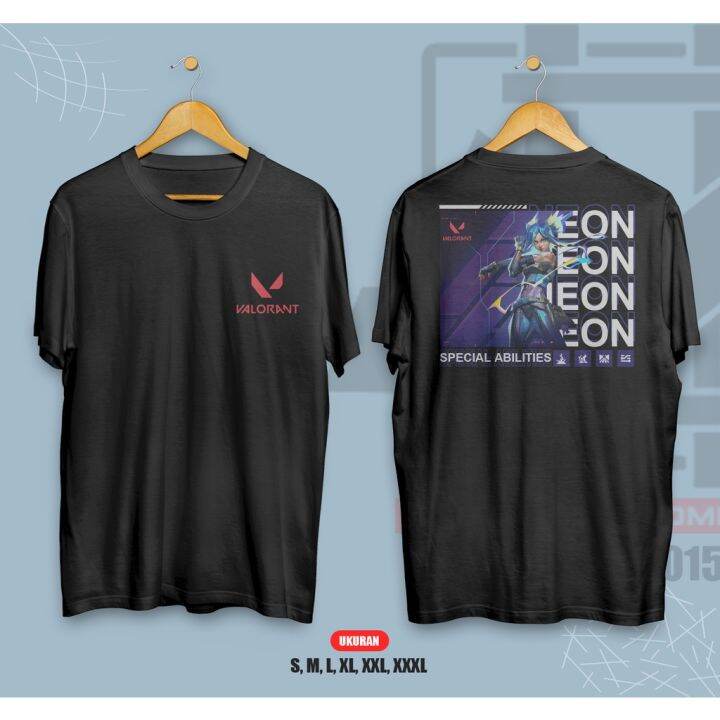 KAOS VALORANT NEON HERO VELORAN LENGAN PENDEK COTTON COMBED 30S ...