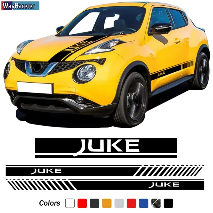 Racing Sport Car Hood Decal Engine Cover Bonnet Body Kit Side Stripes Skirt Sticker For Nissan ...