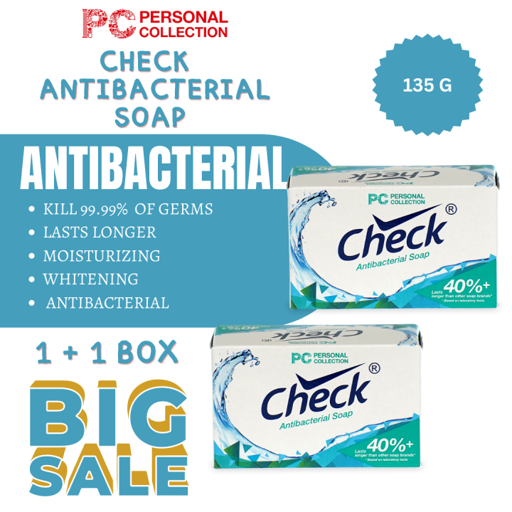 Personal Collection Check Antibacterial Soap 2 Boxes/135g | Lazada PH