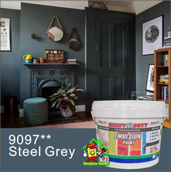 🔥 LM9097** STEEL GREY 🔥 7L HEAVY DUTY Emulsion paint / wision paint ... 🔥 LM9097** STEEL GREY 🔥 7L HEAVY DUTY Emulsion paint / wision paint ...