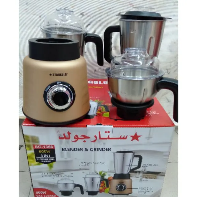 STARGOLD SG-1366 Tokyosat Stainless steel 3 in 1 Mixer Grinder Blender ...