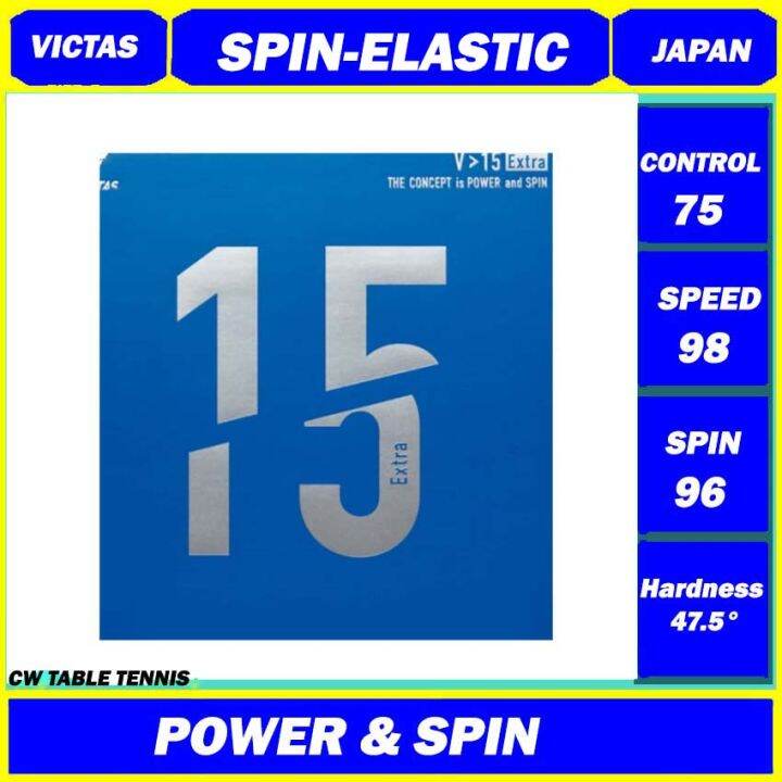 VICTAS V15 EXTRA Power & Spin Table Tennis Rubber Ping Pong Rubber ping pong getah blue rubber ...
