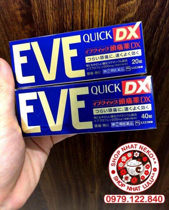 Hộp GIẢM ĐAU (ĐẦU), HẠ SỐT EVE QUICK DX 40 VIÊN Nhật bản (giảm nhanh, mạnh) | Lazada.vn