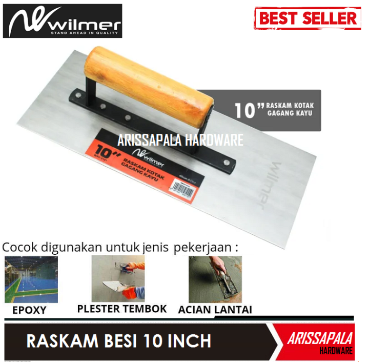 Raskam Besi Baja 10 inch Roskam Reskam Trowel Epoxy Alat Acian Plester ...