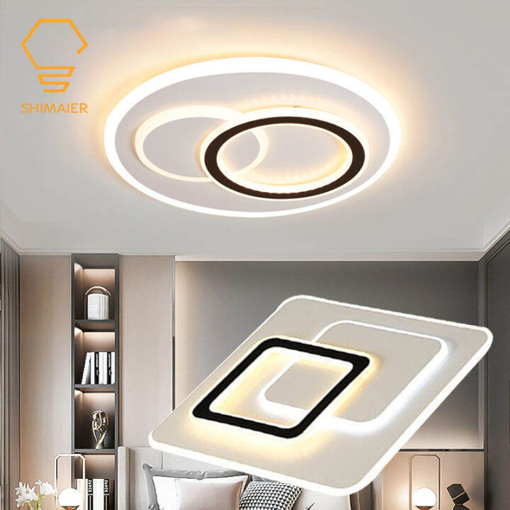 LED Ceiling Lights Nordic Minimalist Tri-Color Dimmable Flush Mount ...