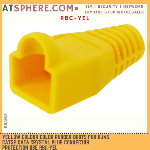Yellow Colour Color Rubber Boots for RJ45 Cat5e Cat6 Crystal Plug ...