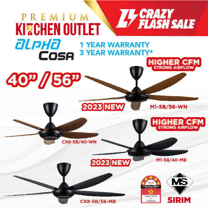 Alpha Cosa CX8 M1 56 Inch 5 Blades 6 Fan Speeds AC Motor Ceiling Fan M1 ...