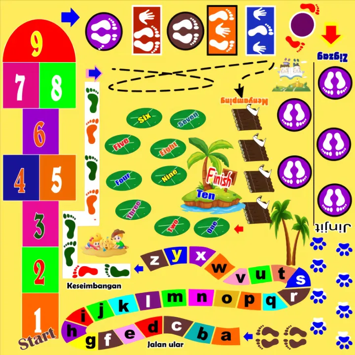 playnate baby karpet buzzybee sensory path farm mainan edukasi engklek ...