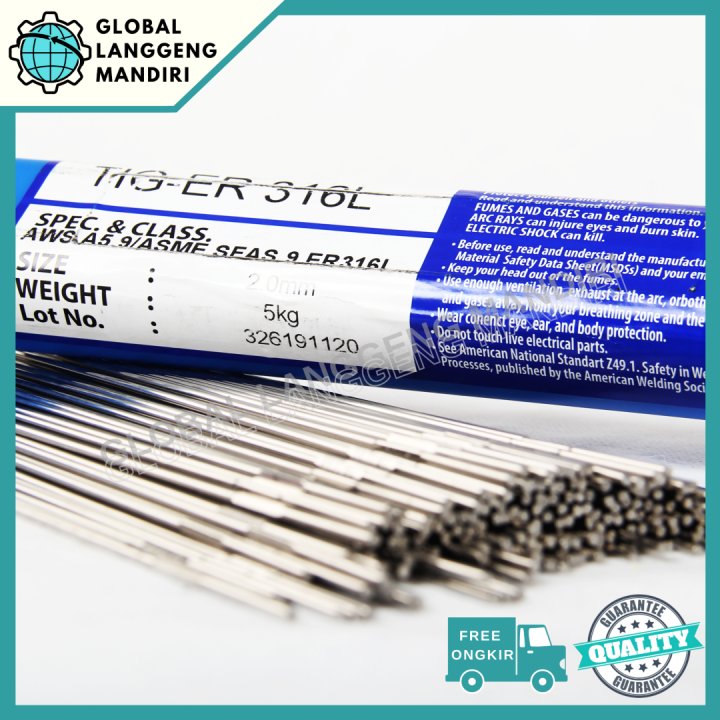 KAWAT LAS TIG ARGON 316L 2.0MM (1KG) CPROWELD / FILLER WELDING ROD STAINLESS ER316 2.0MM ...