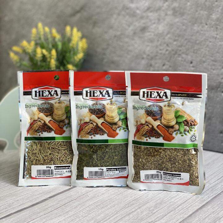 HEXA HALAL Oregano Leaves 20gm Parsley Leaves 15gm Rosemary Leaves 20gm ...