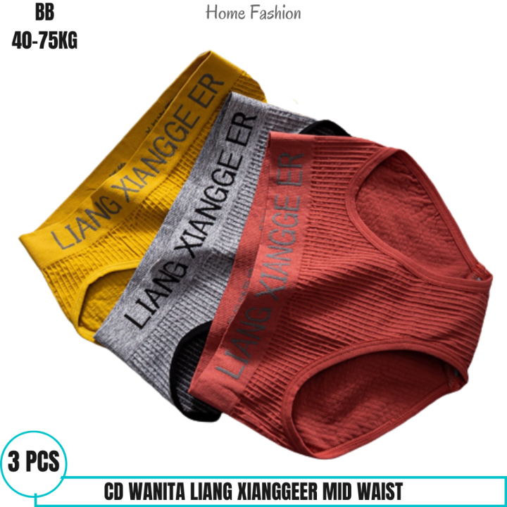 Celana Dalam Wanita Isi 3 PCS Liang Xianggeer CD Import Bahan Katun ...