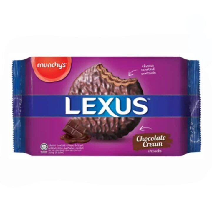 MUNCHY'S LEXUS Chocolate Coated Cream Biskuit Malaysia (200g) | Lazada ...