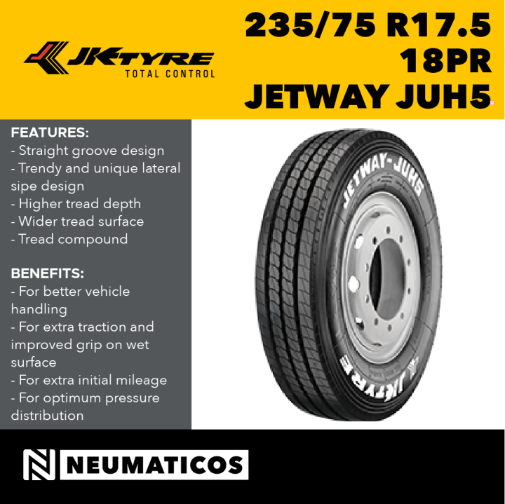 JK Tyre 235/75 R17.5 18PR JetWay JUH5 (Rib) Made in India Light Truck ...