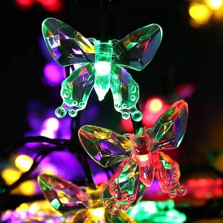 ZX HOMES 20/30 LED Solar butterfly String Lights Waterproof Outdoor ...