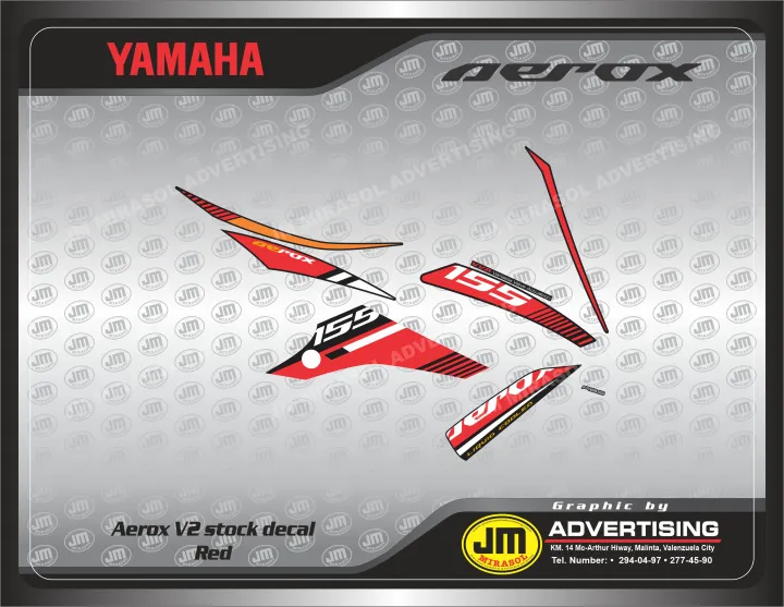 Aerox Stock Decals V2 (RED) | Lazada PH