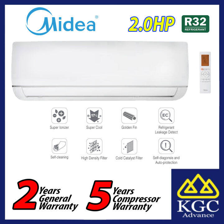 MIDEA 2.0HP R32 Non Inverter Fairy Series Air Conditioner MSMF-19CRN8 ...