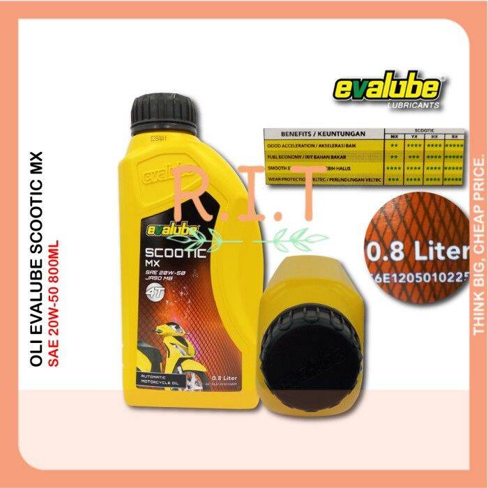 Evalube Scootic MX Oli Mesin Motor Matic Universal Oil 4 Tax 800ml ...
