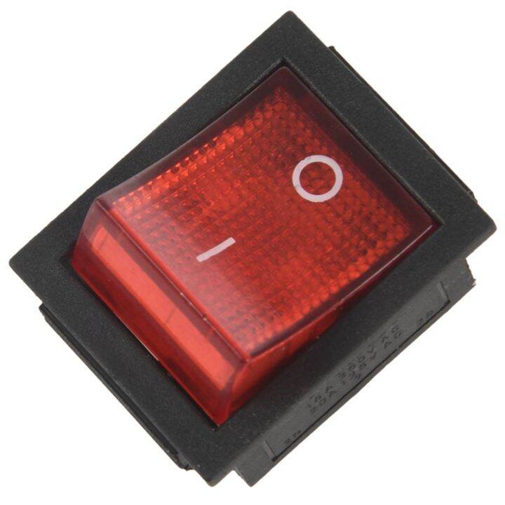 Red Light 4 Pin DPST ON/OFF Snap in Rocker Switch 15A/250V 20A/125V AC ...