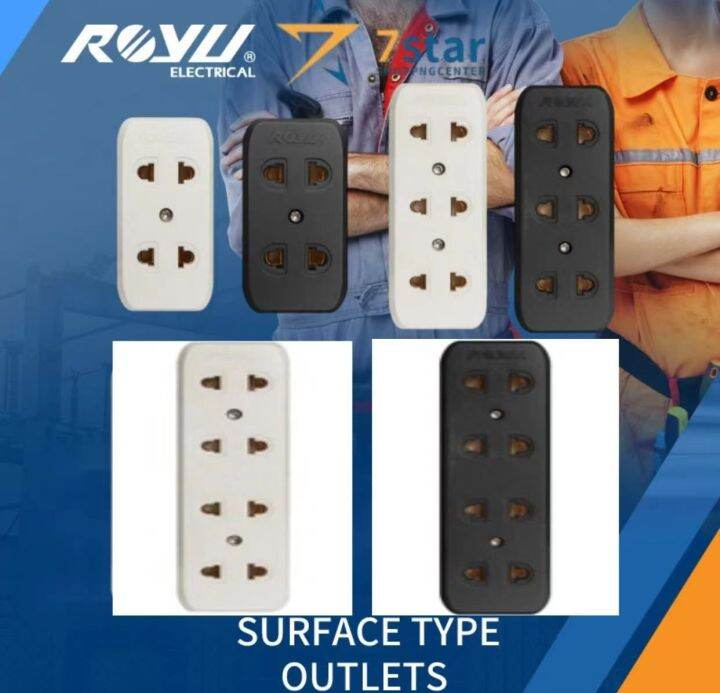 ROYU Surface Type Double Triple Quadruple Convenience Outlet | Lazada PH