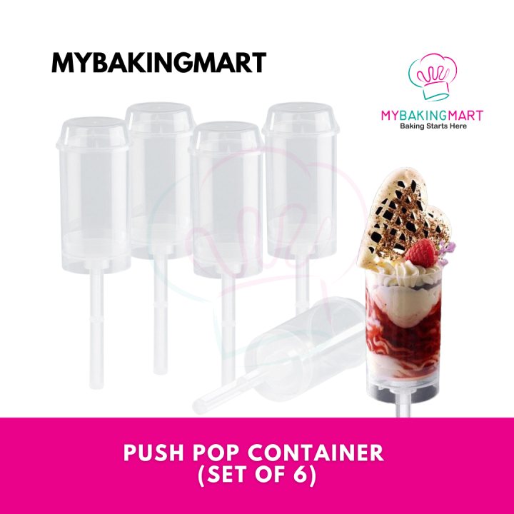 Mybakingmart | Fluffy Round Push Pop Containers (Set of 6) For Cake ...