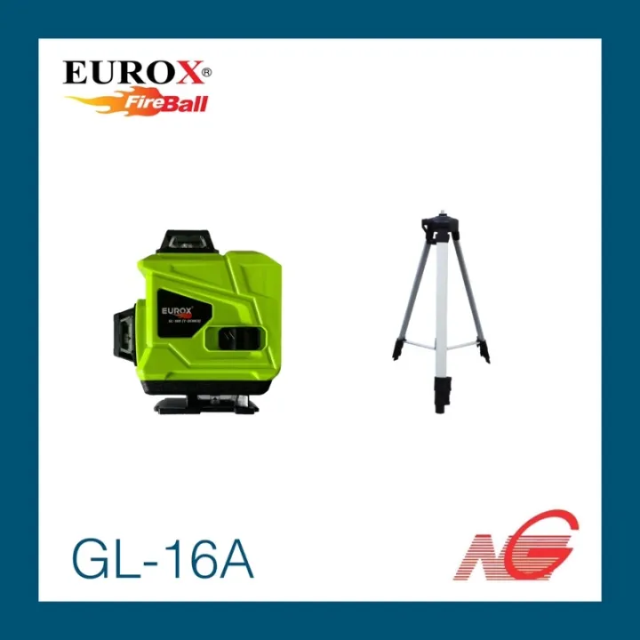 เลเซอร์วัดระดับ EUROX 16เส้น GL-16A แสงสีเขียว พร้อมขาตั้ง | Lazada.co.th