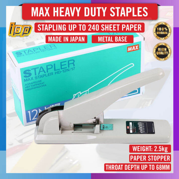 MAX Heavy Duty Stapler HD-12N/24 Stapling Up to 240 Sheet (Made in ...