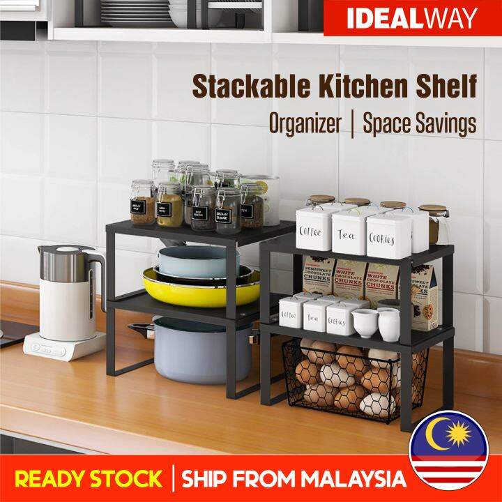 Idealway Kitchen Metal Shelf Rack Multipurpose | Stack Organizer Space ...