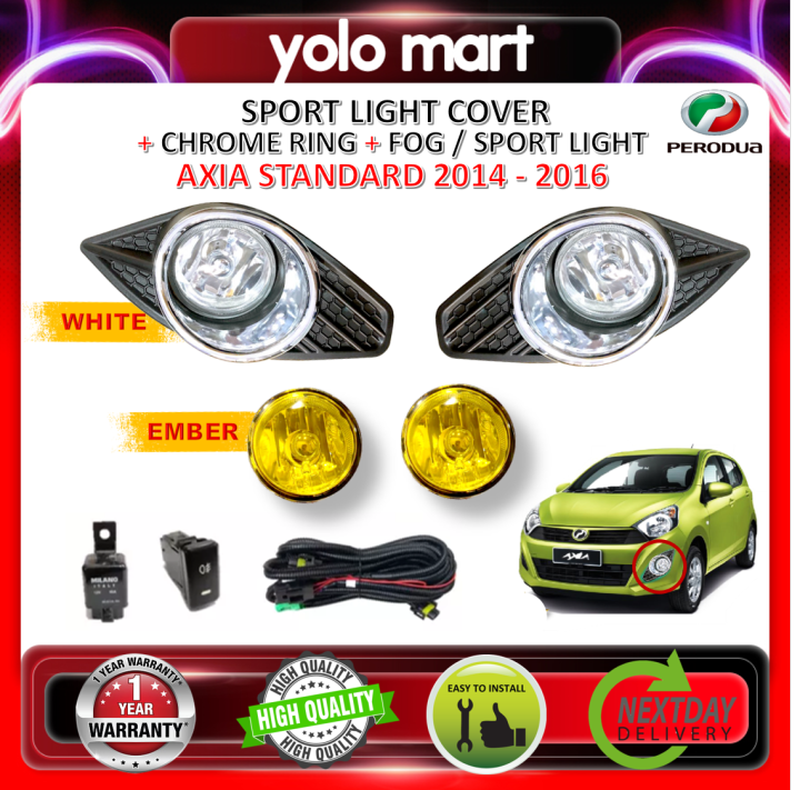 Perodua Axia Standard 2014 - 2016】Sport Light Cover / Fog Lamp / Sport ...