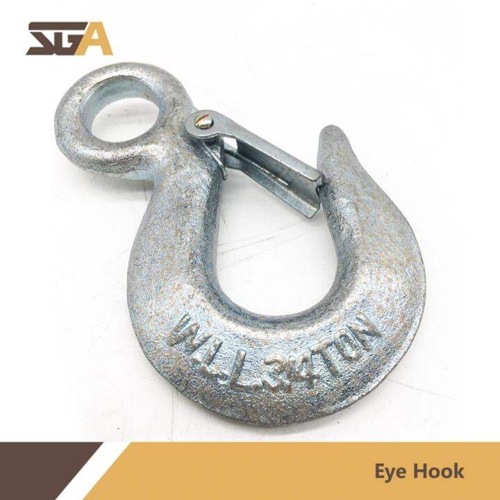 Safety Crane Lifting Big Eye Hook With Latch 0.5TON OR 0.75TON Eye Hook ...
