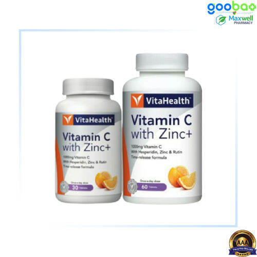 VITAHEALTH Vitamin C with Zinc+ 60'S+30'S | Lazada