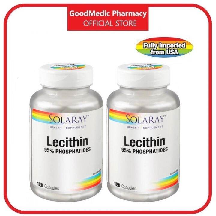 Solaray Lecithin 95% Phosphatides Imported from USA 2X 120s / 120s ...