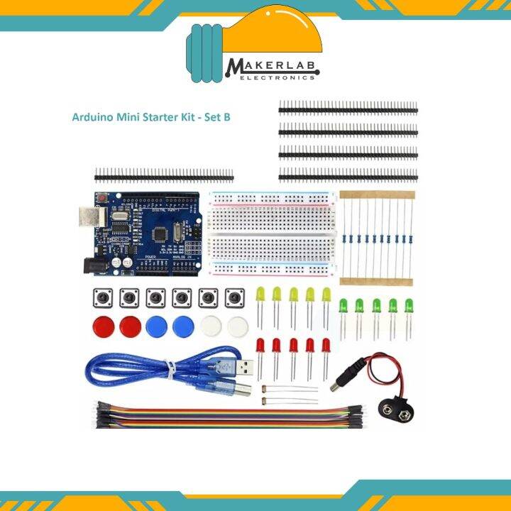 Makerlab Electronics Basic Learning Starter Kit Set B For Arduino Uno R3 With Tutorial